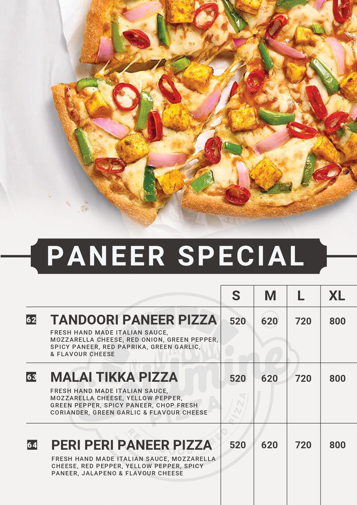 Goldmine Pizza | Menu